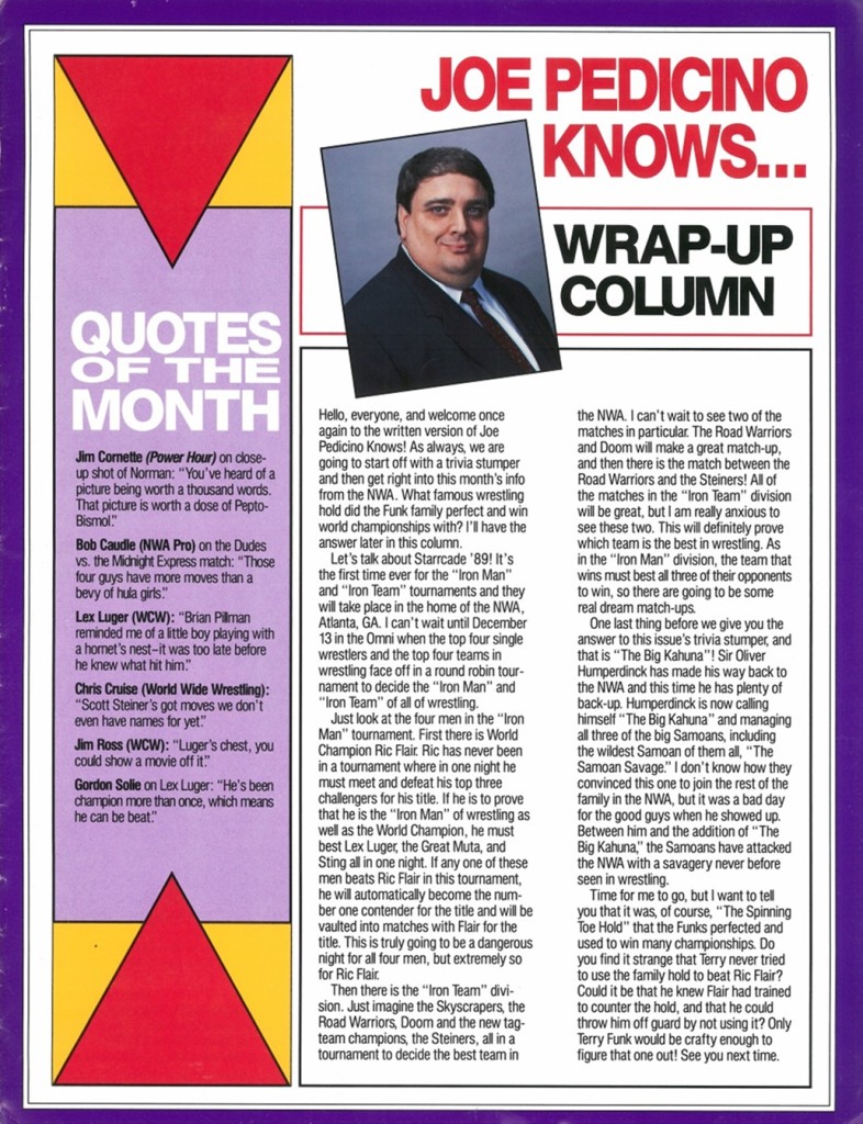 Full Magazine Scans: NWA Wrestling Wrap-Up #8 [December 1989] - WCW ...