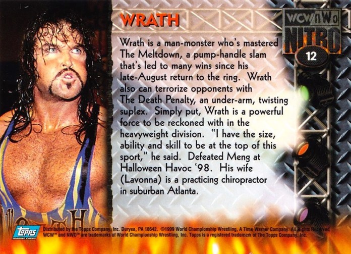 #10 - 25 Topps WCW/nWo Nitro Trading Cards [1999] - WCW Worldwide