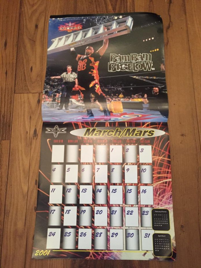 Full Magazine Scans: 16-Month WCW Wall Calendar [2001] - WCW Worldwide