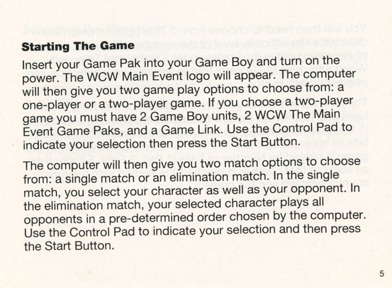 Video Game Vertebreaker: WCW The Main Event (Game Boy) [1994] - WCW ...