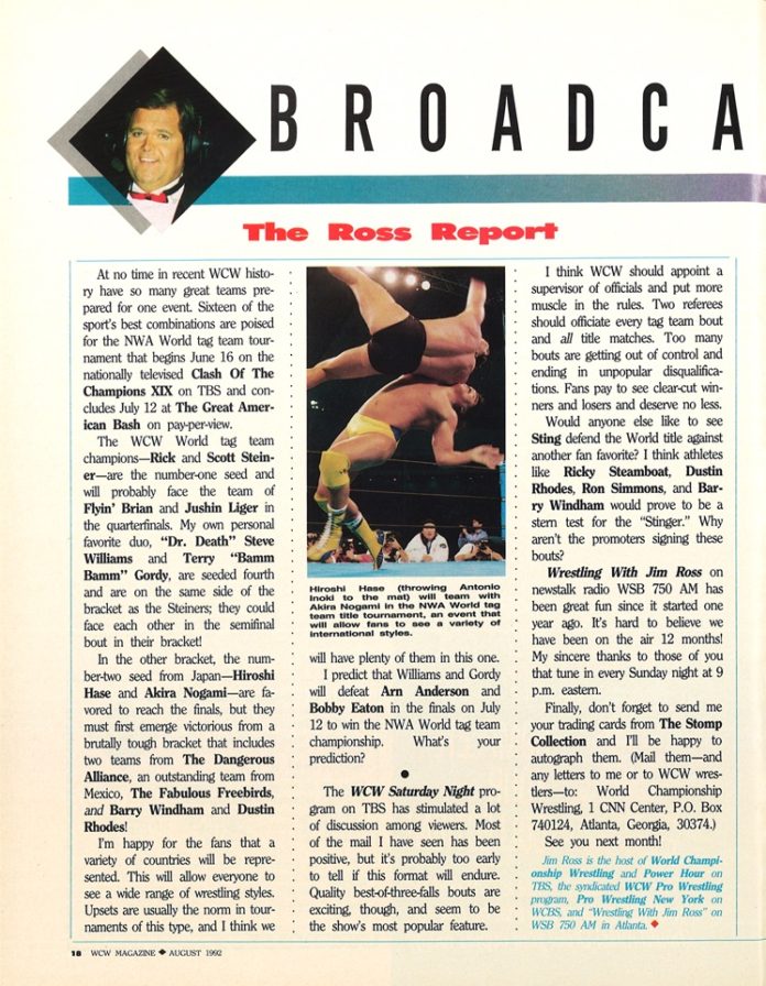 Full Magazine Scans: WCW Magazine [August 1992] - WCW Worldwide