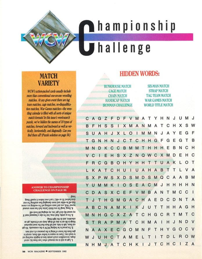 Full Magazine Scans: WCW Magazine [September 1992] - WCW Worldwide