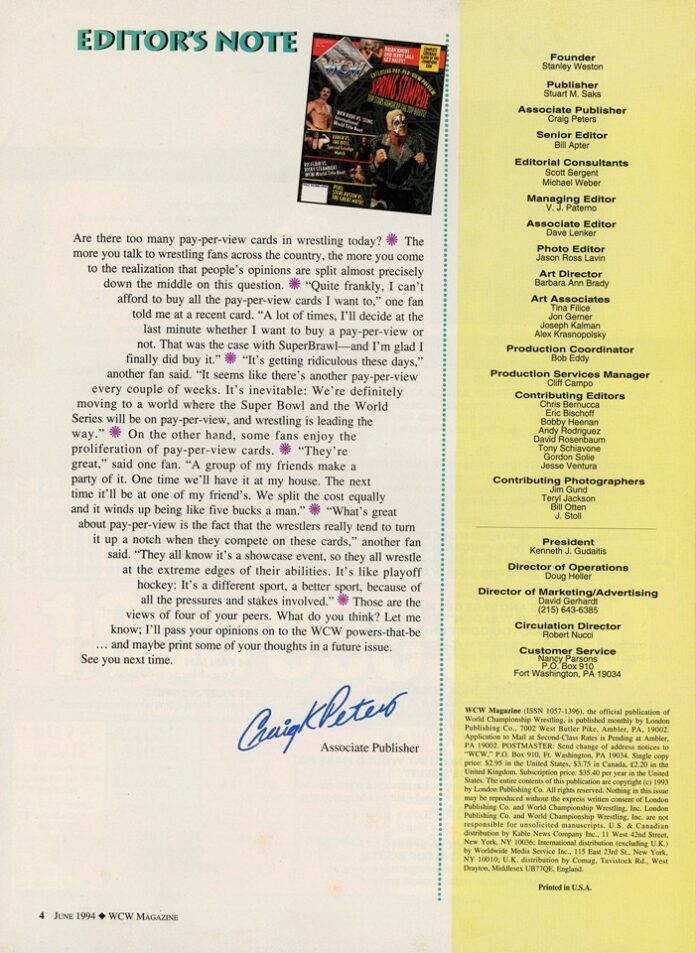Full Magazine Scans: WCW Magazine [June 1994] - WCW Worldwide