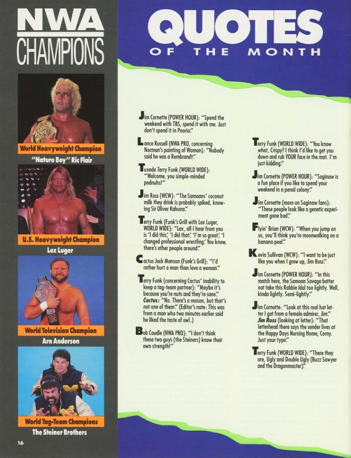 Full Magazine Scans: WCW Wrestling Wrap-Up [March 1990] - WCW Worldwide