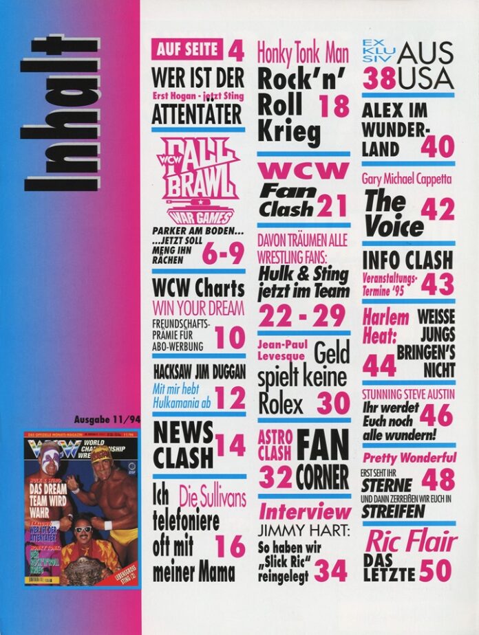 Full Magazine Scans: WCW Magazine (Germany) [November 1994] - WCW Worldwide