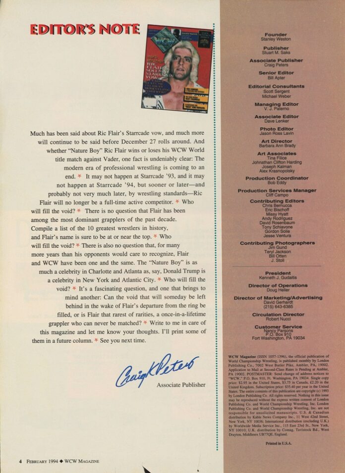 Full Magazine Scans: WCW Magazine [February 1994] - WCW Worldwide