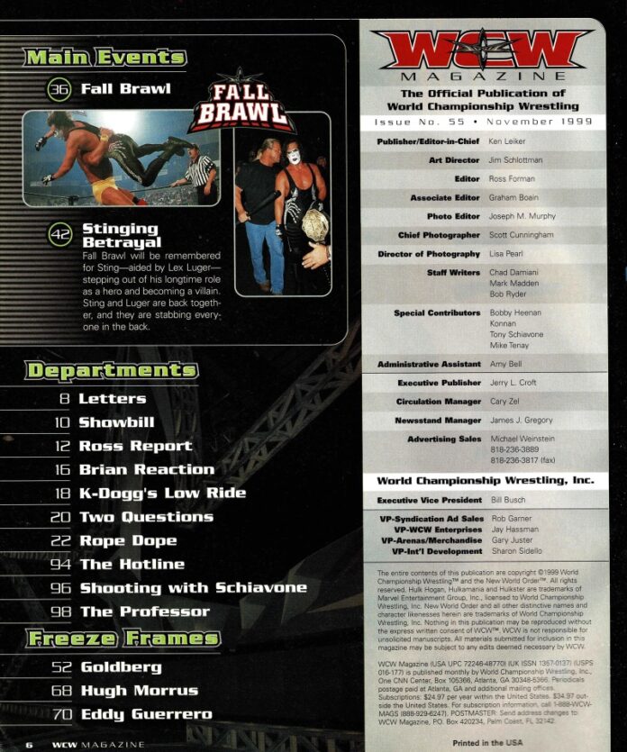 Full Magazine Scans: WCW Magazine #55 [November 1999] - WCW Worldwide